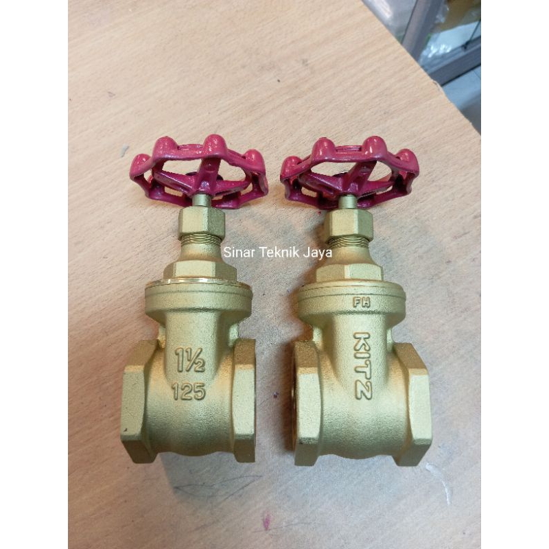 Jual Gate valve 1,5" kitz kuningan stop kran 1-1/2" inch | Shopee Indonesia