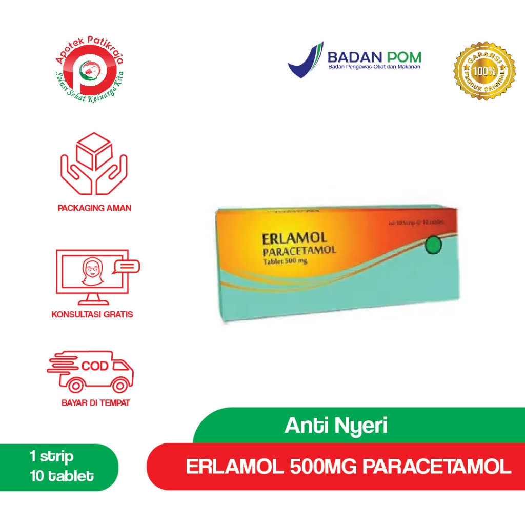 Jual ERLAMOL 500MG PARACETAMOL STRIP | Shopee Indonesia