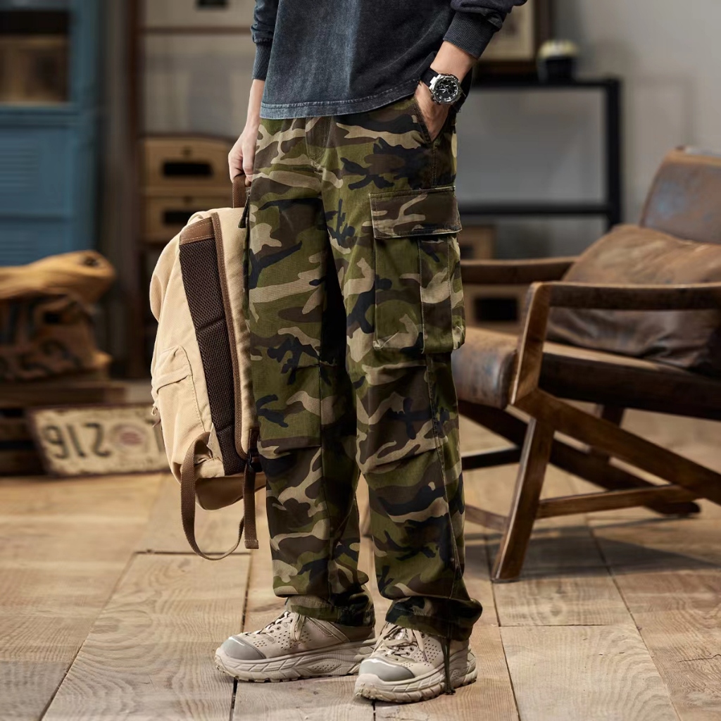 Jual Celana cargo panjang pria Hijau Army baggy pants straight celana kulot dewasa cowok casual ...