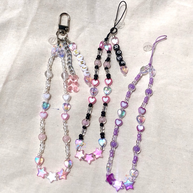 Jual Reverie | Customizeable Phone Strap | custom Beaded Bag Charm ...