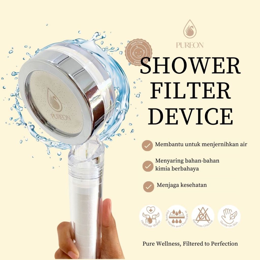 Jual Pureon Shower Filter - Penyaring Air Untuk Shower Mandi Filter air ...