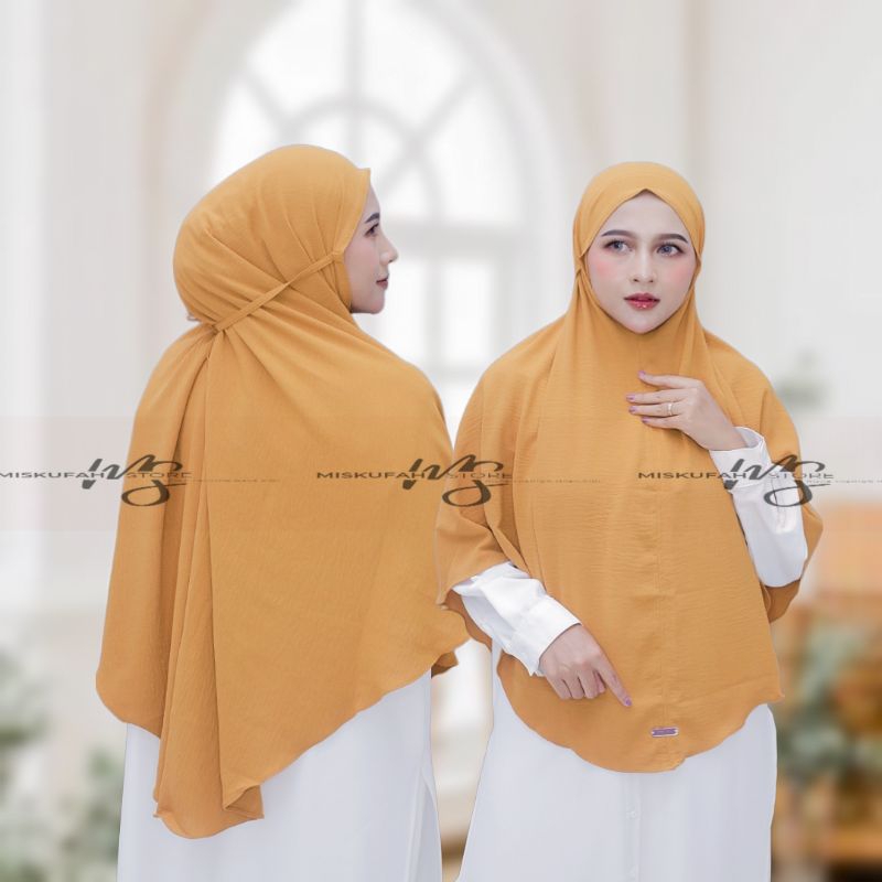Jual Hijab Bergo Maryam Tali Non Pet XL Crinkle Airflow by Miskufah Store | Shopee Indonesia
