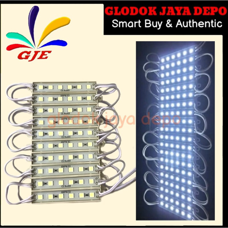 Jual LAMPU LED STRIP MODUL FLUX SMD 5050 6MATA 12V WATERPROOF PUTIH ...