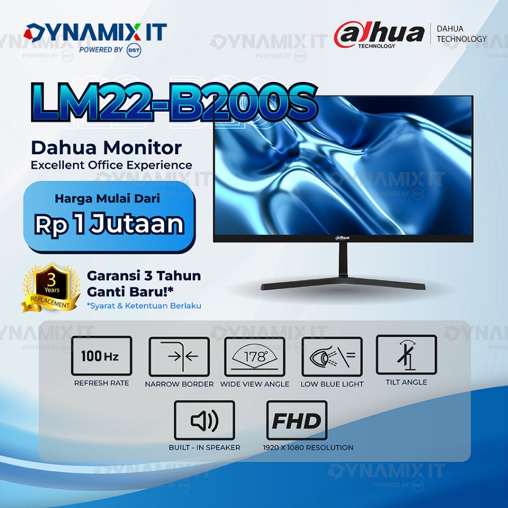 Jual [Tanpa palet kayu] Monitor Dahua DHI-LM22-B200S V2 22" Full HD 100Hz HDMI VGA Speaker VESA ...