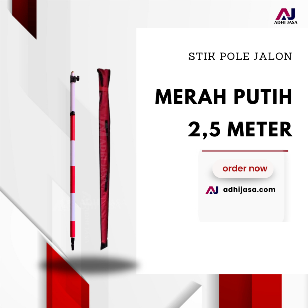 Jual Stik Pole 2,5 Meter Jalon Merah Putih MP 2,5 Meter | Shopee Indonesia