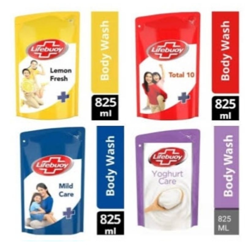 Jual Sabun Lifebuoy Sabun Mandi Cair Body Wash 825 ml Merah Biru Kuning ...