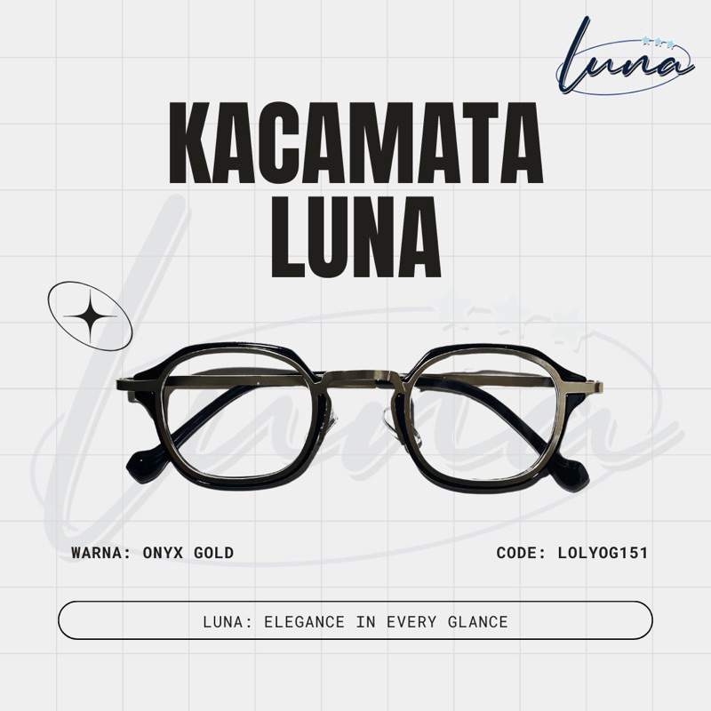 Jual Kacamata Luna Frame Lensa Edisi LYRA - Kotak | Korea Murah Tren Berkualitas Besi Ringan ...