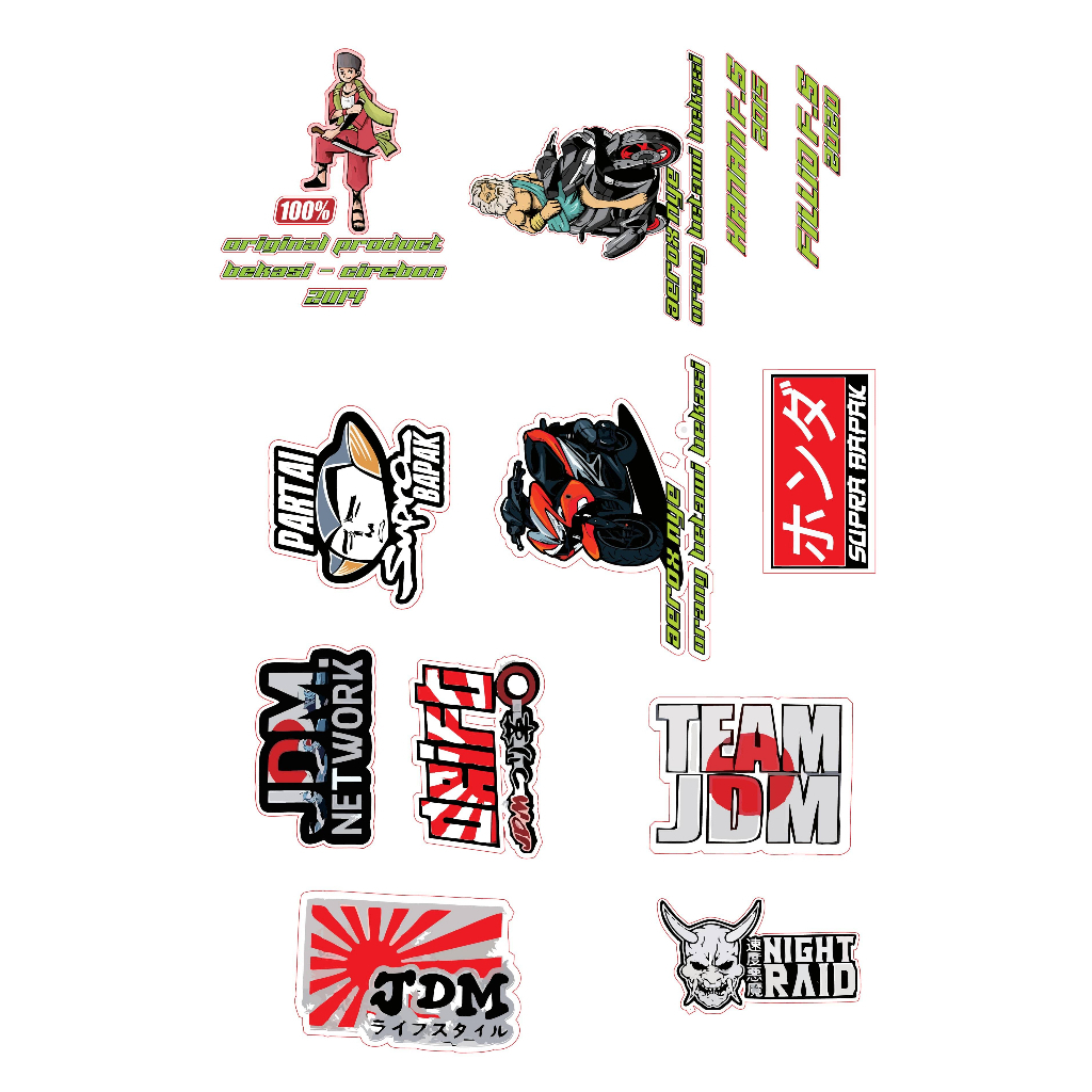 Jual PAKET STICKER 12 PCS CUSTOM | Shopee Indonesia