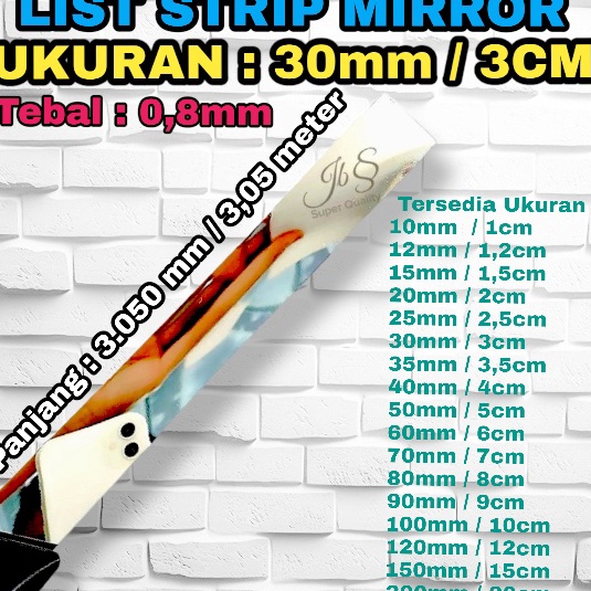 Jual IDf LIST PLAT STRIP MIRROR 3MM35CMT 8MM STAINLESS SS 21 | Shopee ...