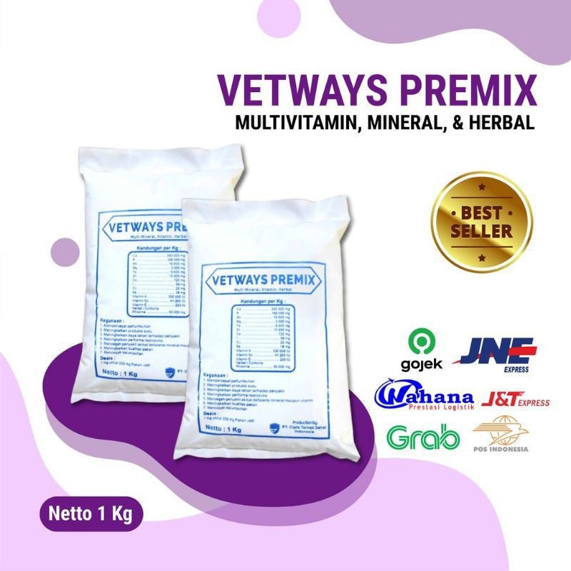 Jual VETWAYS PREMIX 1 kg - Vitamin Mineral & Herbal Penggemuk Untuk ...
