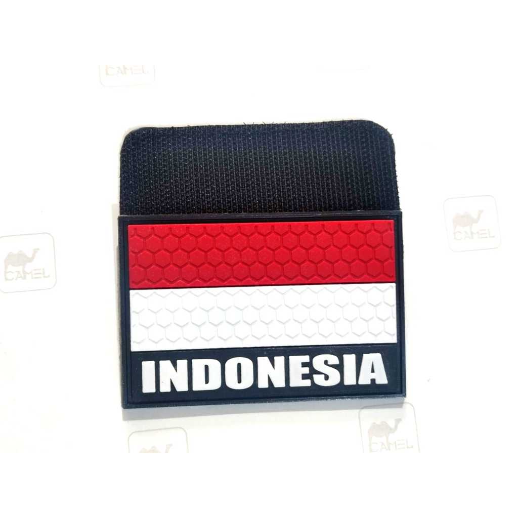 Jual Patch rubber bendera indonesia/karet perekat velcro/tempelan karet ...