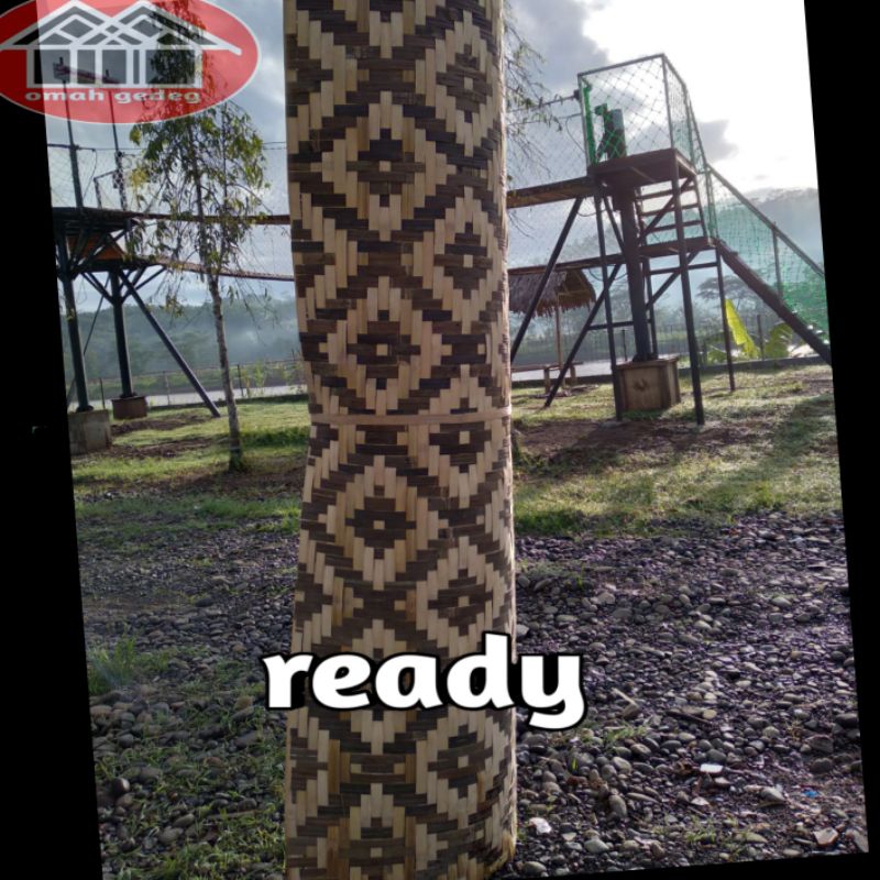Jual anyaman bambu motif/gedeg motif/bilik bambu/gribig/kepang uk ...