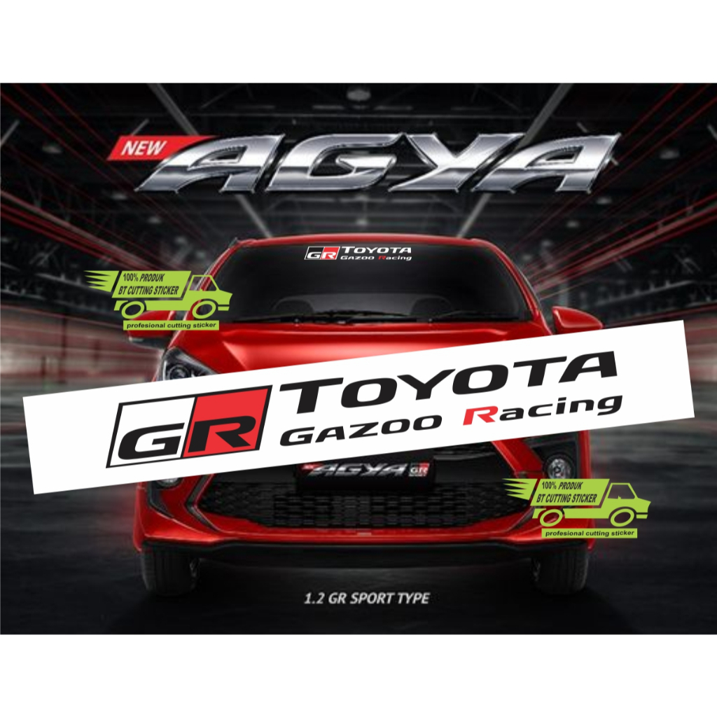 Jual sticker agya sticker kaca gr sport sticker toyota gazoo racing ...