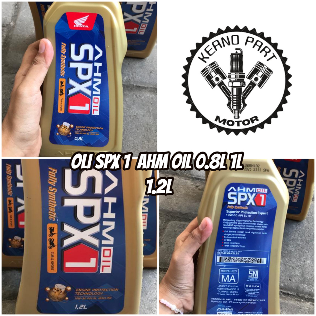 Jual OLI SPX 1 OLI MOTOR 10W-30 API SL JASO MA || AHM OIL SPX 1 FULLY SYNTHETIC 0.8L /1L /1.2L ...