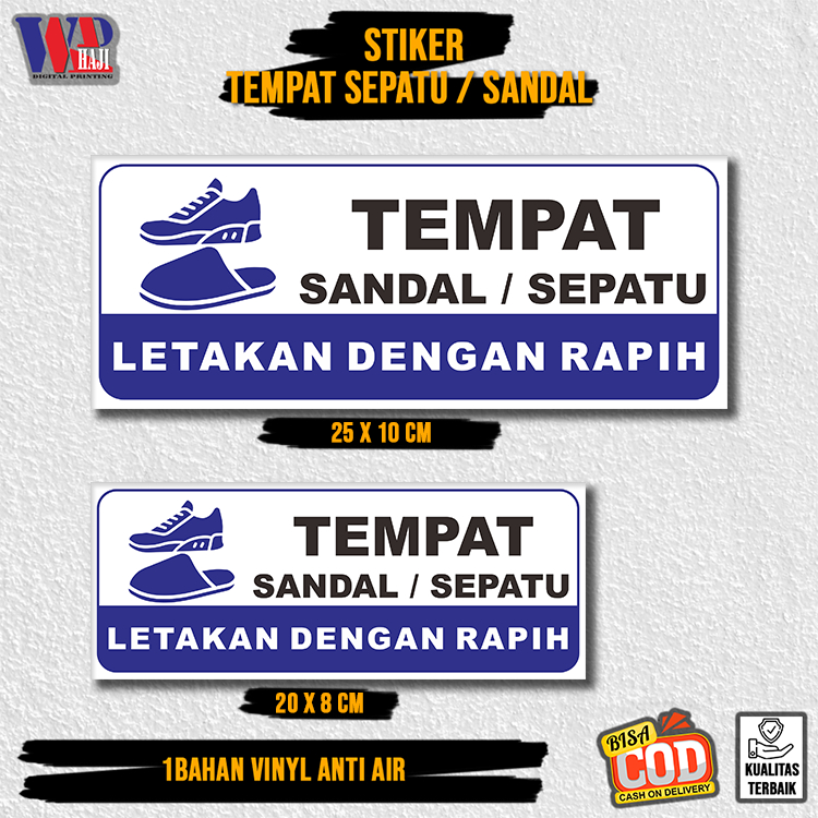 Jual Stiker Tempat sepatu / sandal Bahan Vinyl Kualitas Premium ...