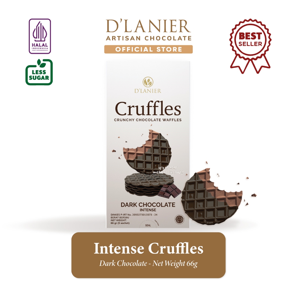 Jual D'Lanier Dark Chocolate Intense Cruffles - 66 gr (5 sachet ...