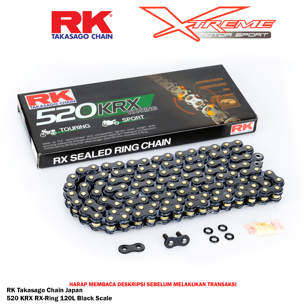 Jual Rantai RK Chain 520 KRX RX-Ring 120L Ninja 250 ER6 Z250 R25 MT25 ...