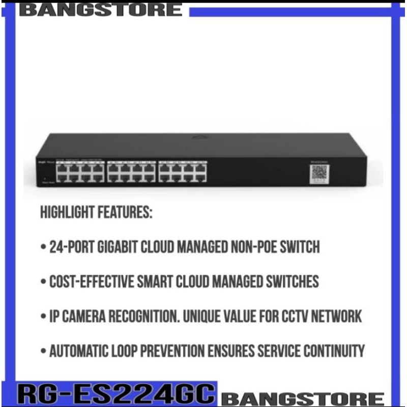 Jual RUIJIE RG-ES224GC 24-Port Switch Gigabit Cloud Mananged Non-PoE ...