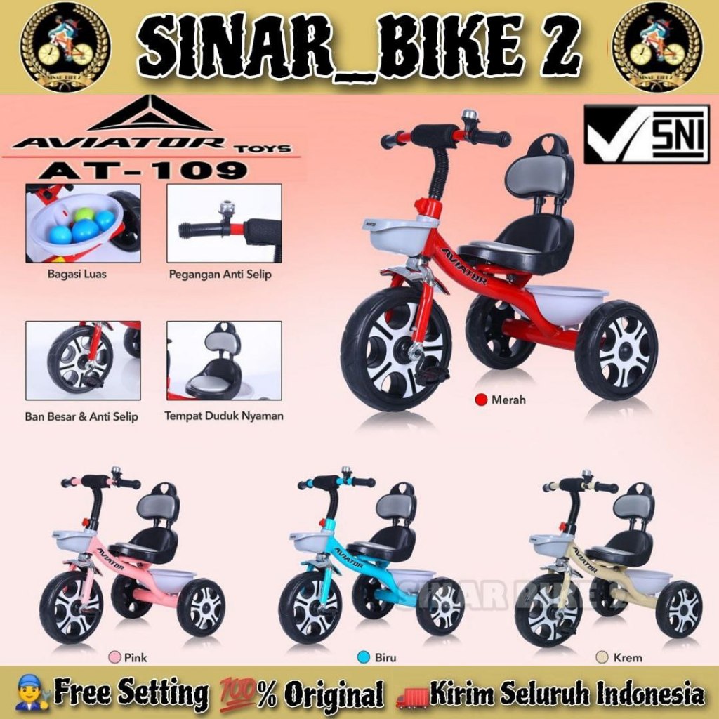 Jual Sepeda Roda 3 Tiga AVIATOR AT 109 & EXOTIC ET-721 & IORA T 29 ...