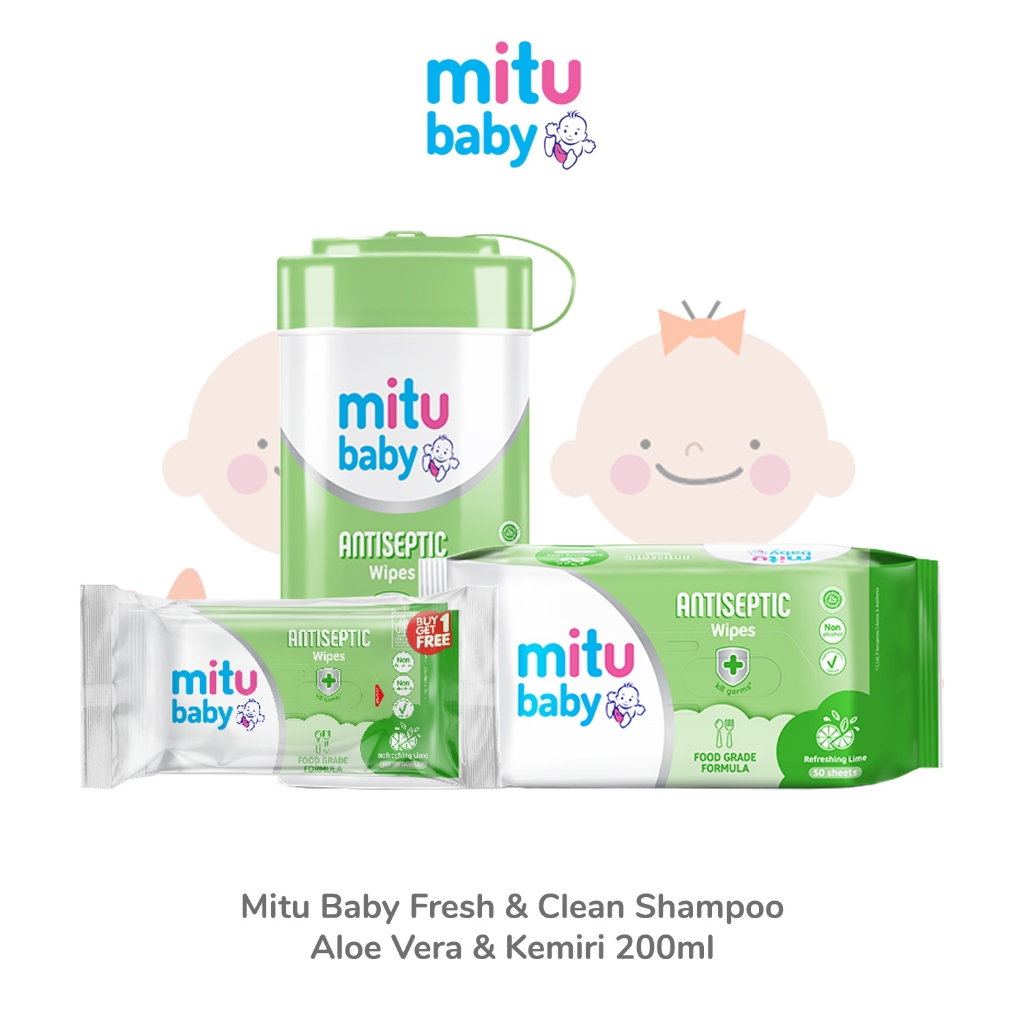 Jual Mitu Baby Antiseptic Wipes Refreshing Lime Tissue Basah ...