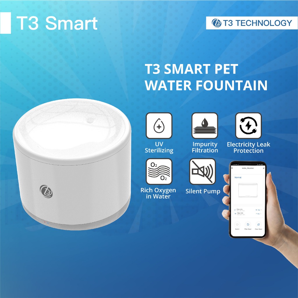 Jual T3 Smart Water Fountain Pet Dispenser Pintar Minuman Anjing/kucing Tuya Smart Life | Shopee ...