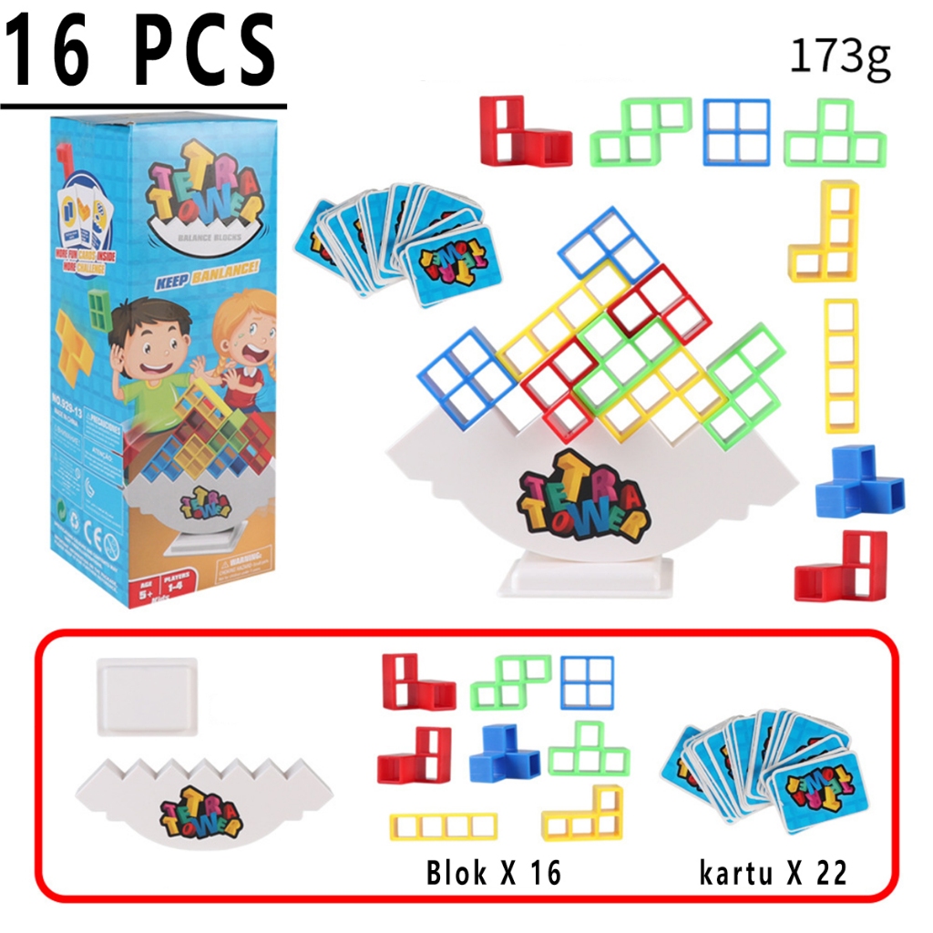Jual Mainan Tetra Tower Block Geetoy Menara Tetris Warna-warni ...