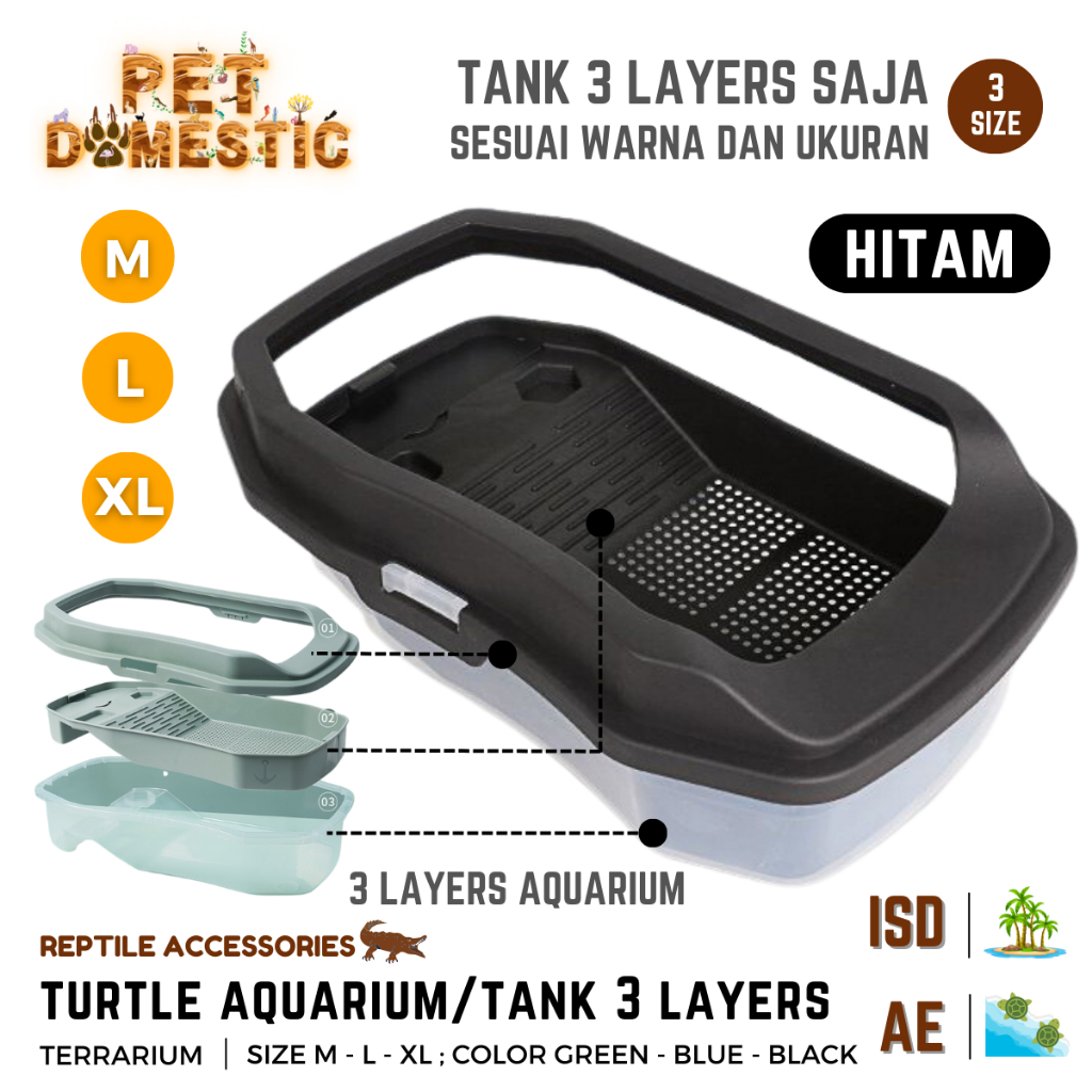 Jual TURTLE TANK SIZE M & L KANDANG SET FILTER TEMPAT BAK EMBER RUMAH AKUARIUM AQUARIUM KURA ...
