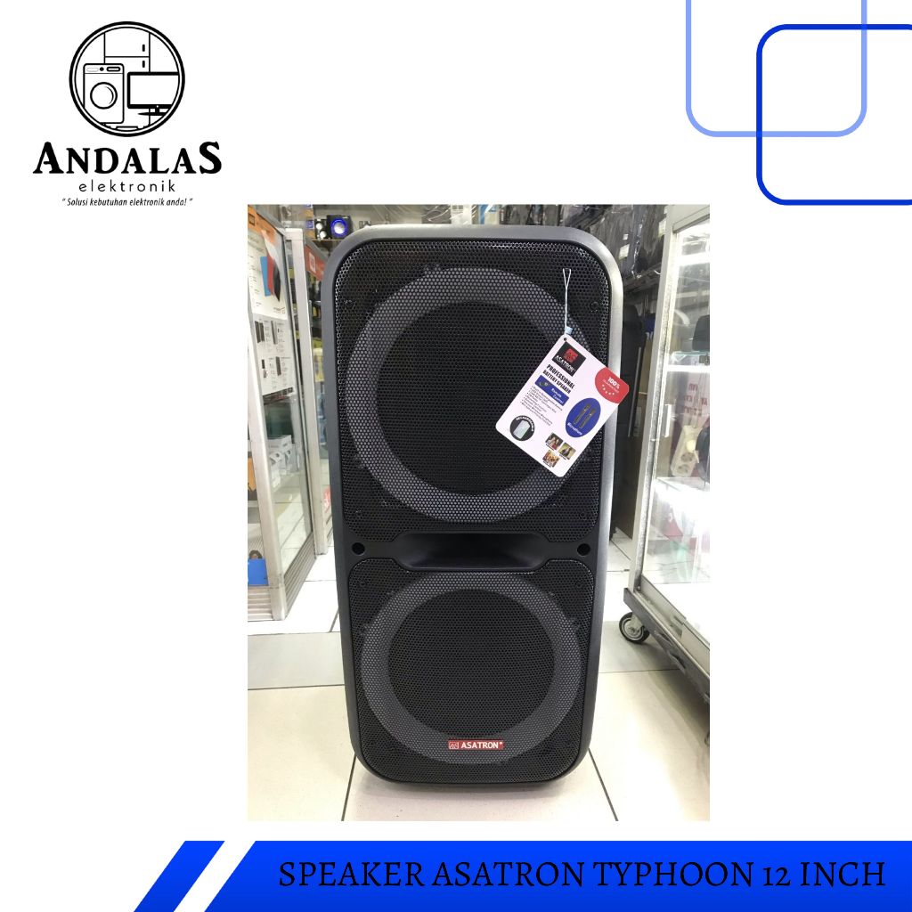 Jual SPEAKER PORTABLE WIRELESS ASATRON TYPHOON 2x 12 inch ORIGINAL USB ...