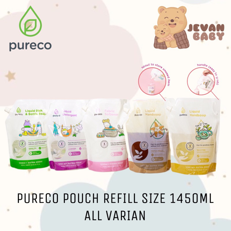 Jual Pureco Eco Pack Refill Liquid Detergent | Fabric Softener | Liquid Dish & Bottle Soap ...