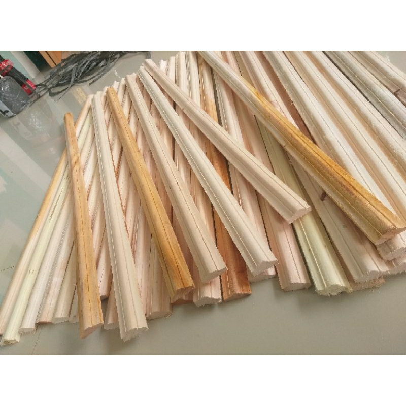 Jual lis kayu wall moulding panjang 1 mtr lebar 3.5 cm.(beli.10.bonus.3 ...