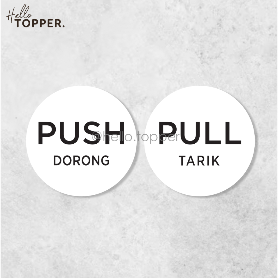 Jual Sign Push Pull Tarik Dorong Bulat Round Akrilik Signage Acrylic ...