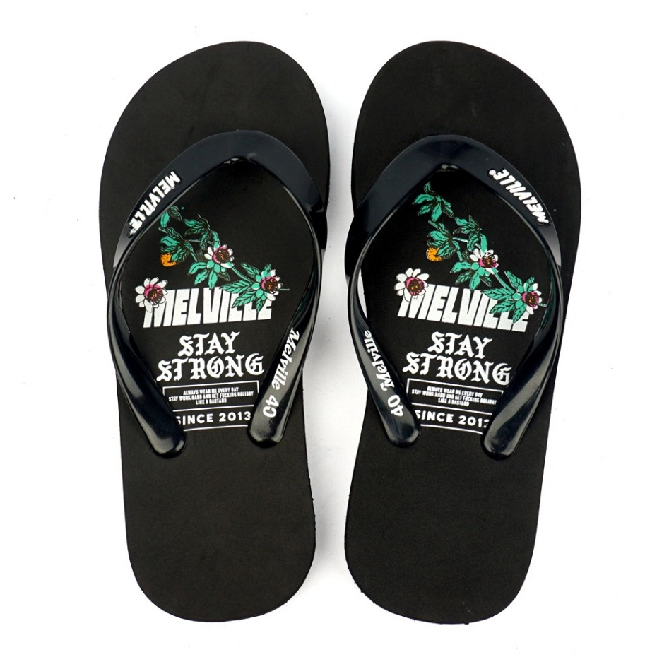 Jual MLVE. Sandal Spon Melville Vellouw Disto Black | Sendal Jepit ...