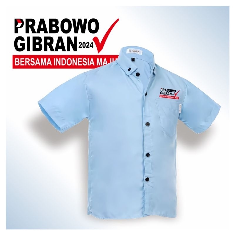 Jual KEMEJA KAMPANYE PRABOWO GIBRAN KAIN VITO PREMIUM | Shopee Indonesia