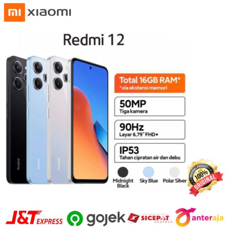 Jual XIAOMI Redmi 12 Ram [8/128-8/256]Gb Original Garansi Resmi ...