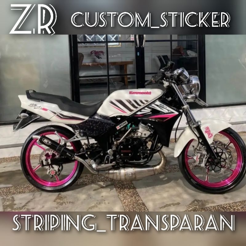Jual Striping ninja SS zebra body putih transparan UV maxdecall [sudah ...