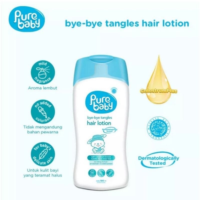 Jual Pure Baby Bye Bye Tangles Hair Lotion 100ml - Purebaby Hair Losion ...