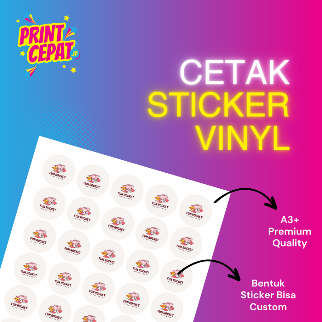 Jual Cetak Sticker Label / Packaging Custom | Vinyl A3+ | Tahan Air ...