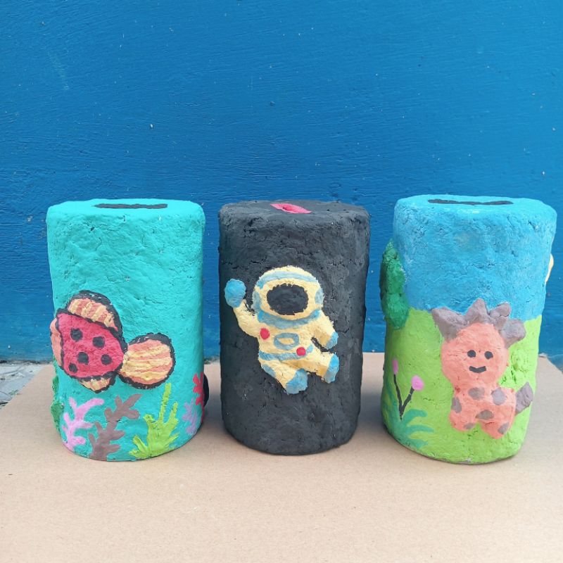 Jual prakarya bubur kertas celengan bubur kertas 2D | Shopee Indonesia