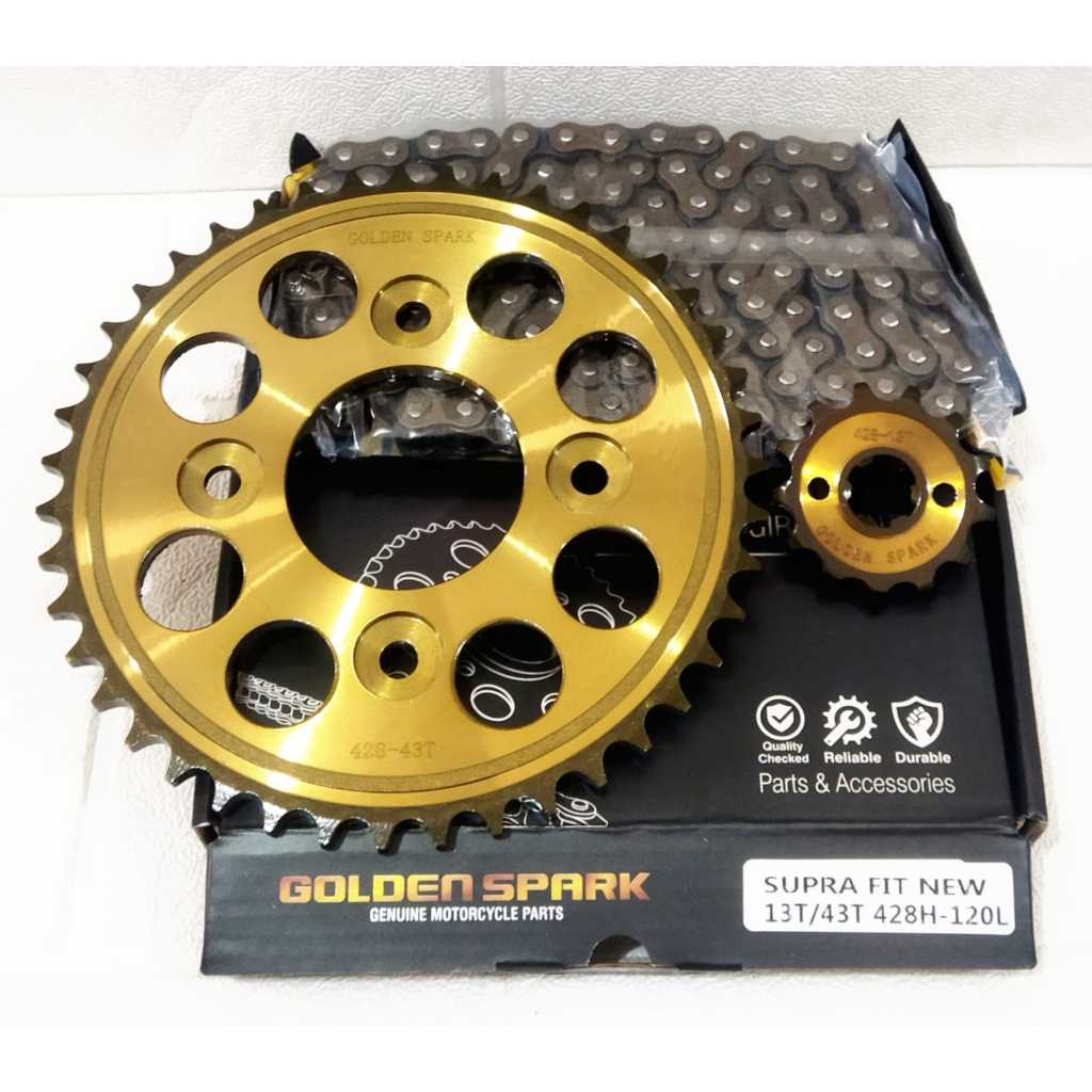 Jual Golden Spark Gear Paket Set Honda Custome 43T Supra Fit New Revo ...