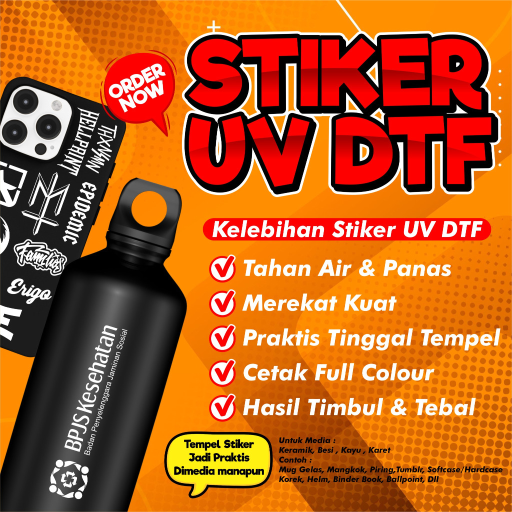Jual JASA Cetak Stiker DTF UV Sticker Meteran UV Decal Kering Permeter ...