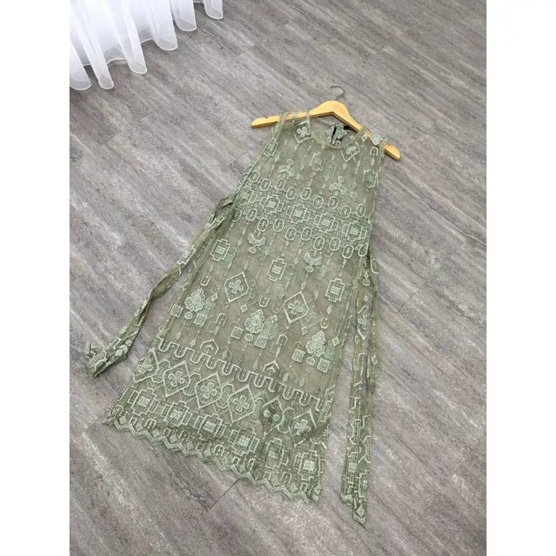 Jual Outer Rompi Tile /Brokat Premium Long Vest Etnik/Hanya outer ...