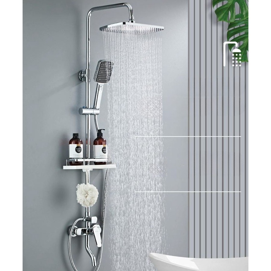 Jual Shower Kamar Mandi 1 Set + Kran Cabang/Shower Mandi Set Stainless ...