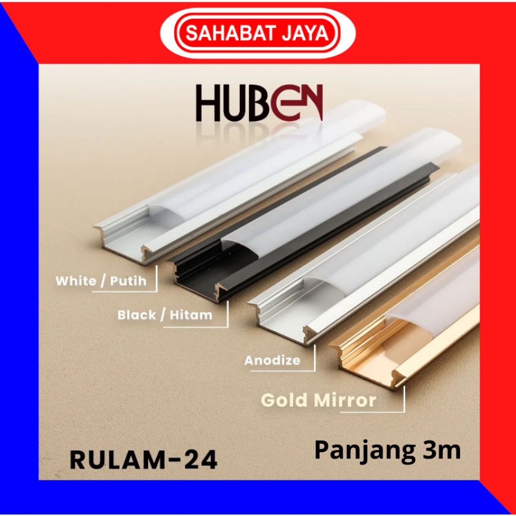 Jual Huben Rulam 24 List Rail Lis Rel Cover Casing Rumah Lampu ...