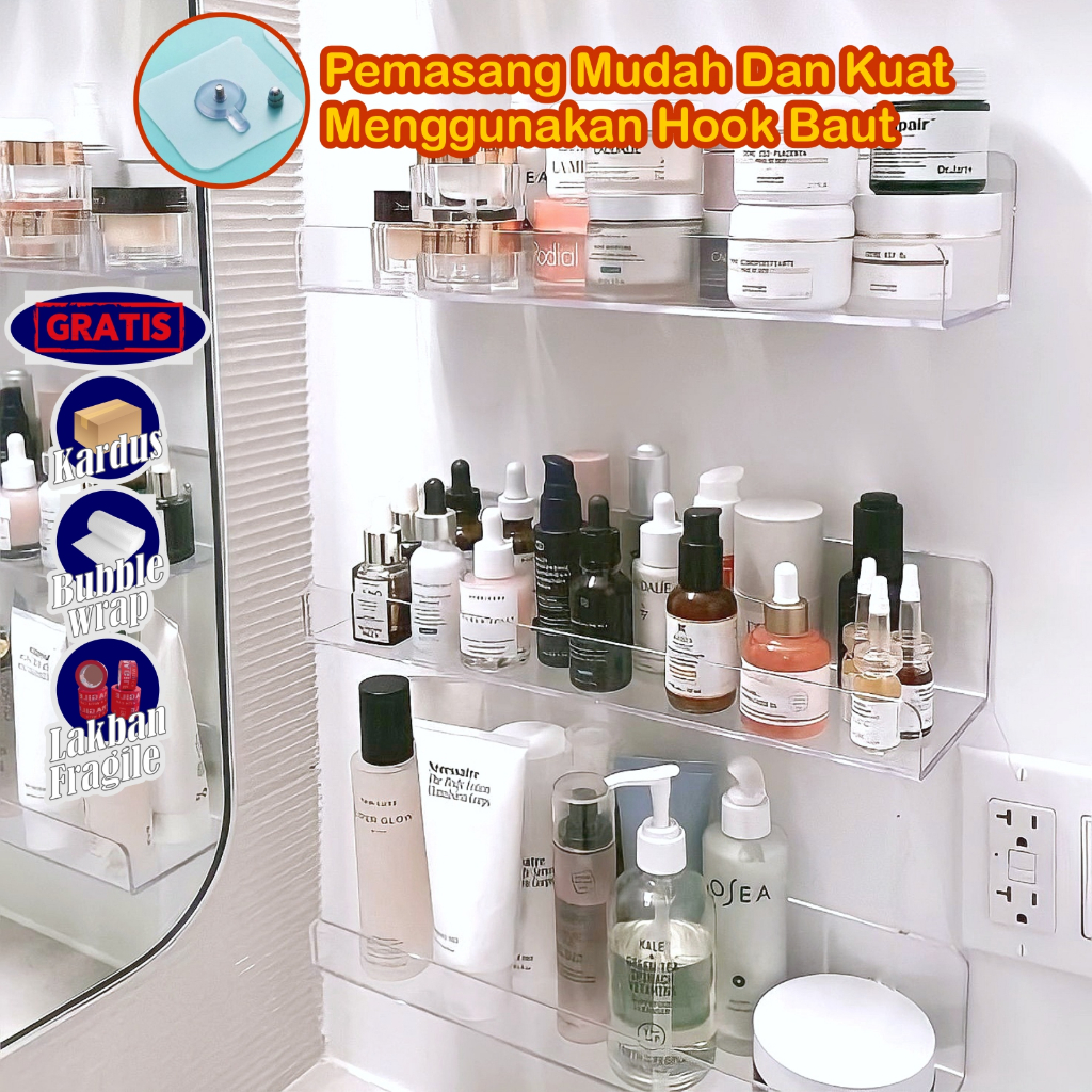 Jual Rak Make Up Dinding Tempat Kosmetik Gantung | Shopee Indonesia