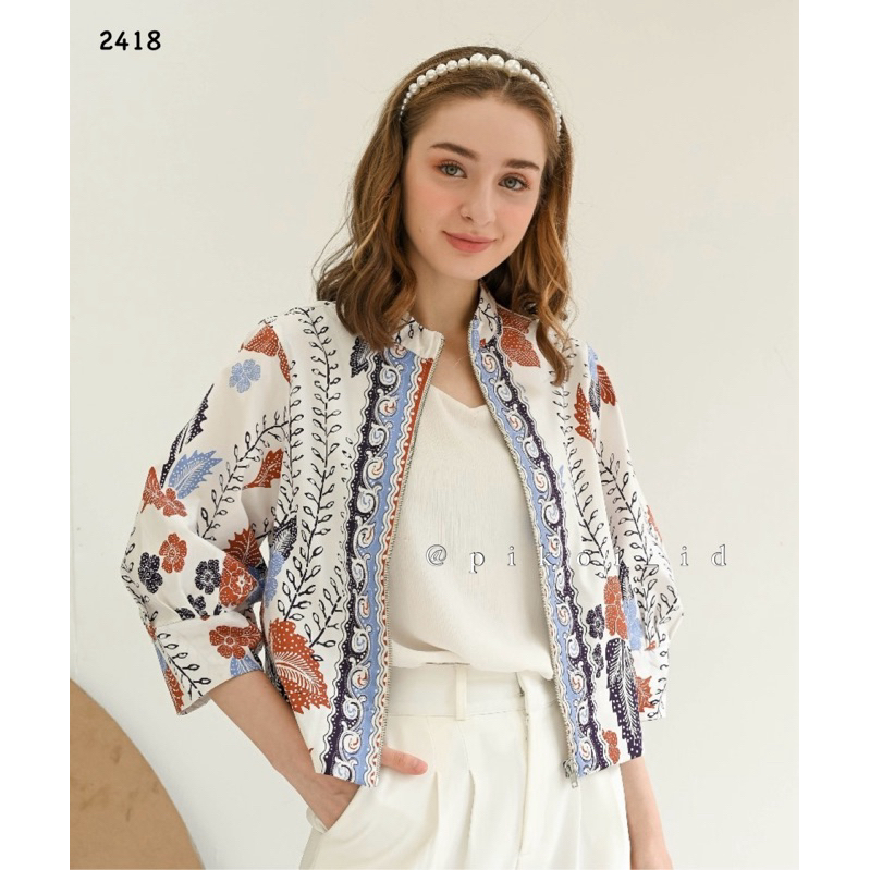 Jual Bomber jaket Batik modern cewek murah / batik kantor wanita ...