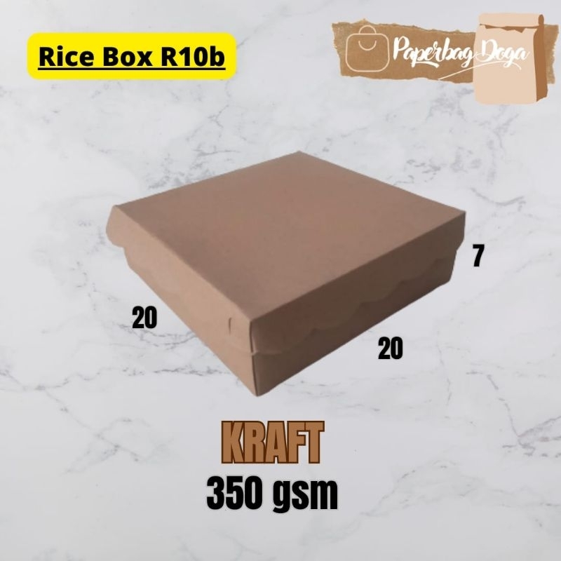 Jual DUS NASI RENDA 20x20 COKLAT KRAFT TEBAL/ KOTAK NASI 20x20 KRAFT ...