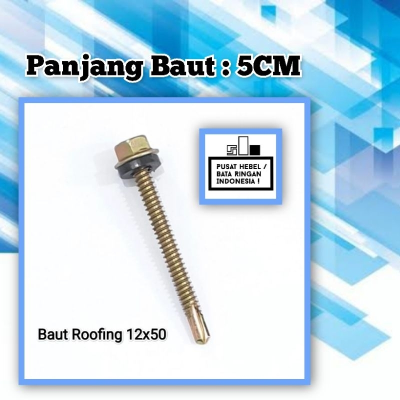 Jual Baut Roofing Baja Ringan | Baut Roofing 12x50 | Shopee Indonesia