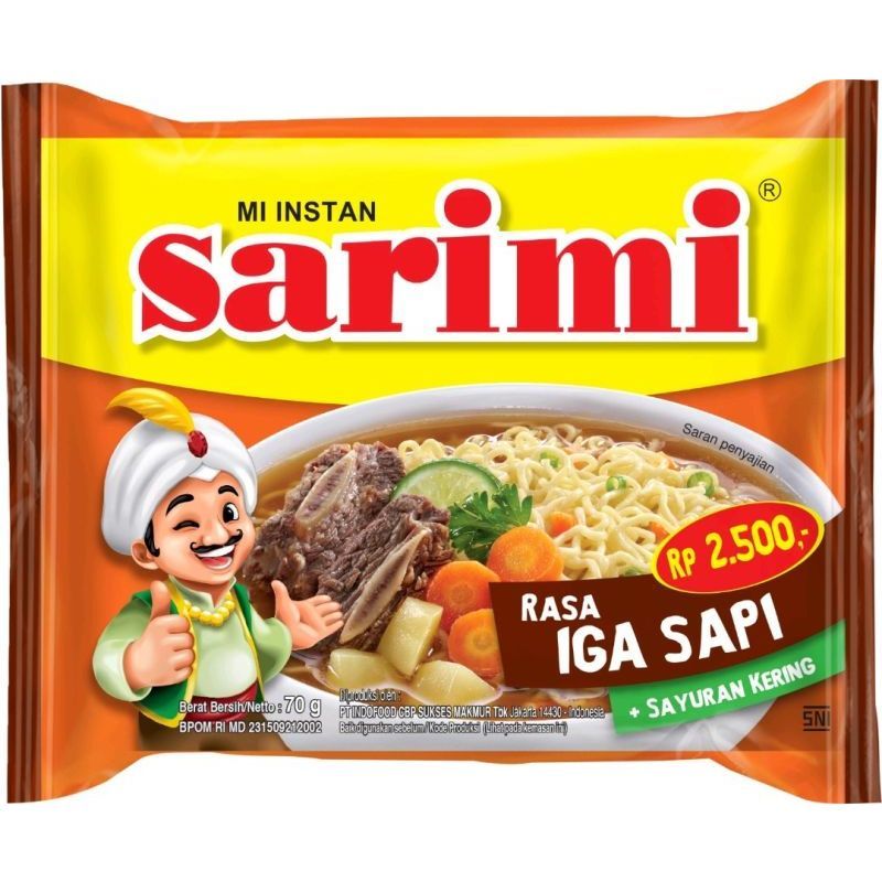 Jual Sarimi Mi Instant Kuah Rasa Iga Sapi 70gram | Shopee Indonesia