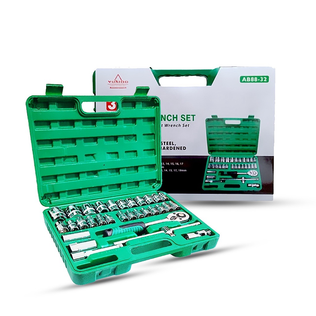 Jual YUKIDO Kunci sock SET 32PC 8mm sd 32mm 1/2 DR 6PT Mata kunci sok SET 8mm 32mm SET KDK ...