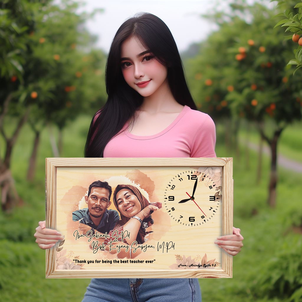 Jual Kado Jam Kayu Custom Unik Untuk Ulang Tahun Anniversary wedding ...